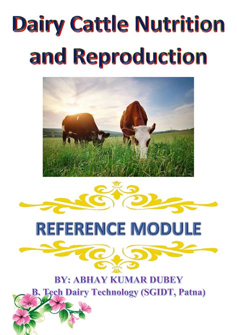 Dairy Cattle Nutrition And Reproduction Notes For Dairy And Food