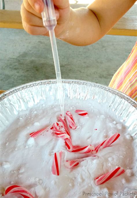 Christmas Science Experiment Fizzing Candy Cane Eruptions Preschool