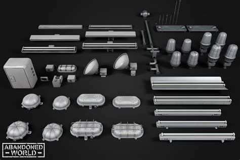 old industrial lamps pack 3d electronics unity asset store