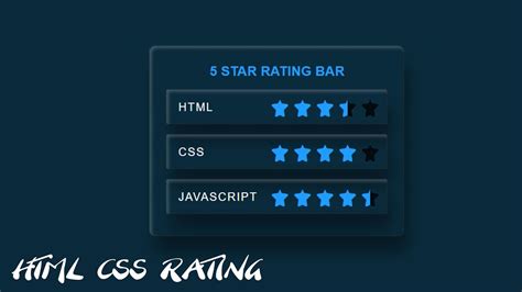 Amazing Star Rating With Html Css Do You Know This Designpinkweb0