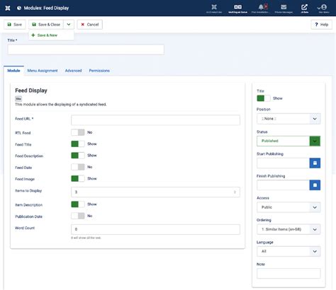 Help5 X Site Modules Feed Display Joomla Documentation