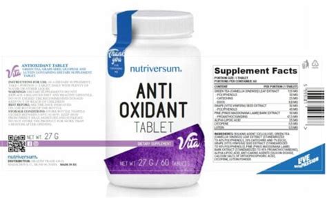 Nutriversum AntiOxidant Tablet / 60 Tabs — Цена