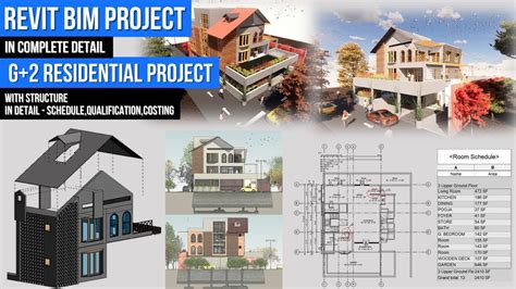 Revit Bim Complete Project G 2 Residential Project With Complete Details Youtube