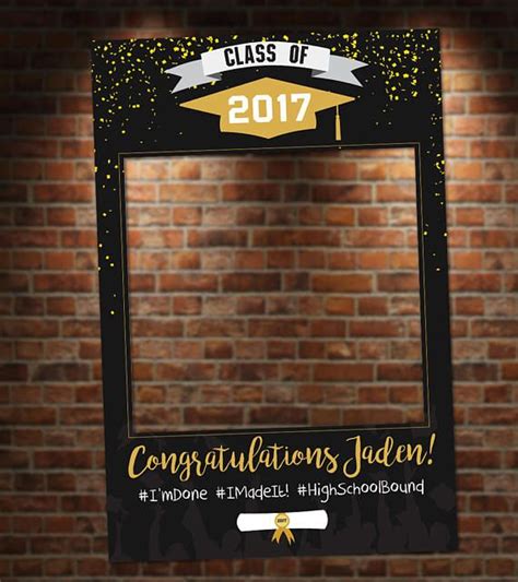 Printed And Shipped Black And Gold Graduation Theme Photo Etsy