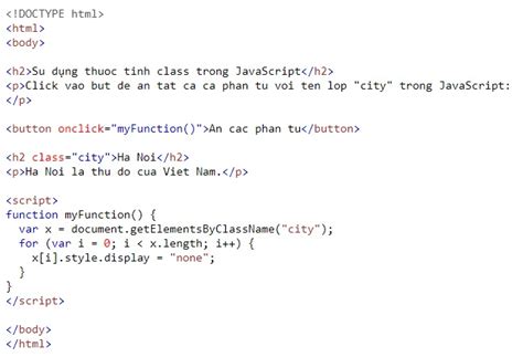 Thuộc tính class trong HTML tìm hiểu cú pháp cách sử dụng