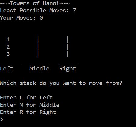 Github Zwharton Towersofhanoi A Console Based Game Of The Classic Stacking Puzzle