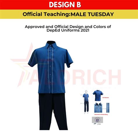 Dress Well Aldrich Commercial Deped Uniform National Teaching Uniform For Male 1 Pair Barong