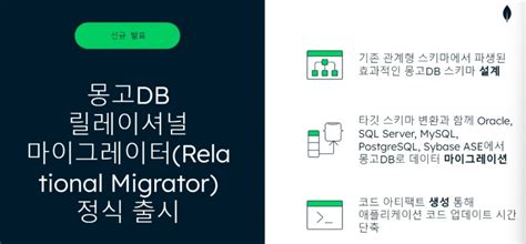몽고db 관계형 Db 마이그레이션 지원ai 환경 데이터 검색 기능도 발표 바이라인네트워크