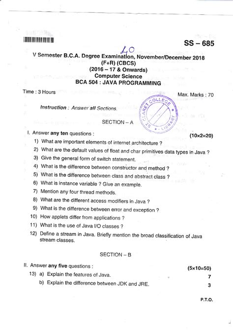 40 Java Programming Fr Cbcs 2016 17 And Onwards Iililtil Ililtru