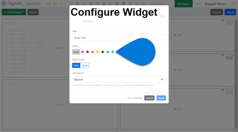 Signals Notebook Edit A Widget Of The Signals Dashboard In Signals Revvity Signals