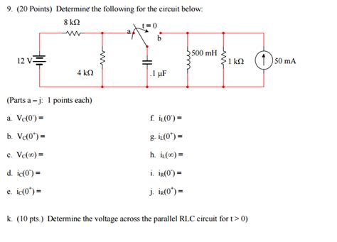 Solved Determine The Following For The Circuit Below A Chegg
