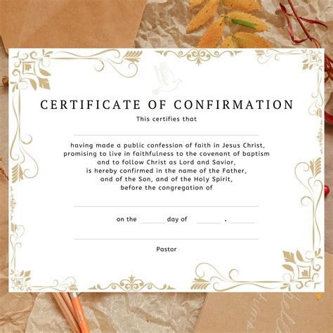 Certificate Of Confirmation Template Sacrament Of Confirmation Digital Certificate Catholic
