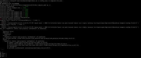 docker error when running a test with hyperledger caliper stack