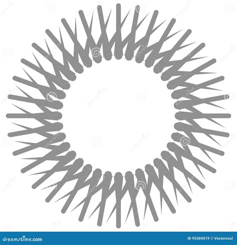 Radial Circular Style Geometric Design Element Simple Mandala Like Shape Editable Abstract