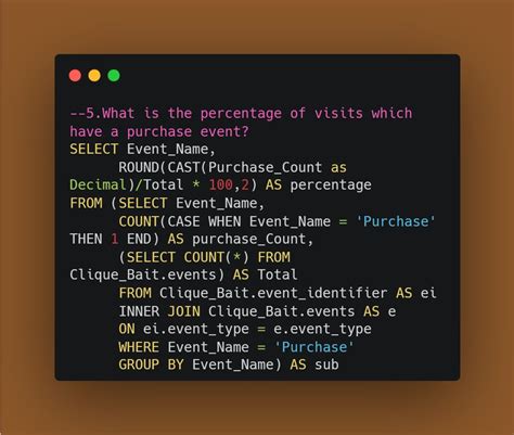 Alani Joshua On Linkedin Day 5 Dannys Ma Sql Challenge Project Clique Bait Question What Is