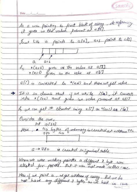 Hand Written Lecture Notes On Pointers In C Programming Engineering