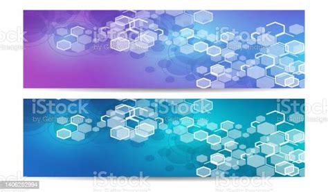 배너는 분자 구조로 템플릿을 디자인합니다 과학 기술 개념 개념에 대한 스톡 벡터 아트 및 기타 이미지 개념 건강관리와 의술 공학 Istock