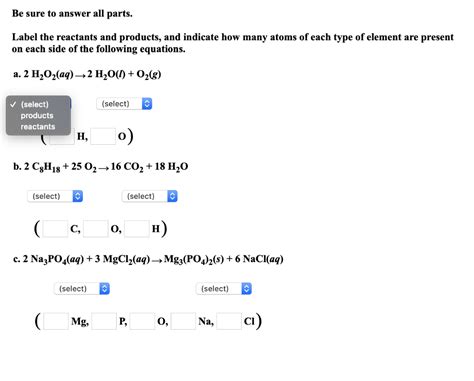 Solved Be Sure To Answer All Parts Label The Reactants And Chegg Com