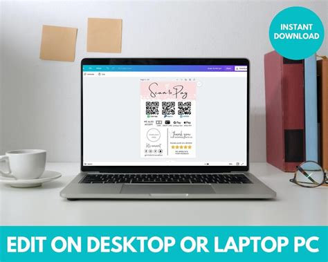 Editable QR Code Sign Template Printable Scan To Pay Sign Etsy