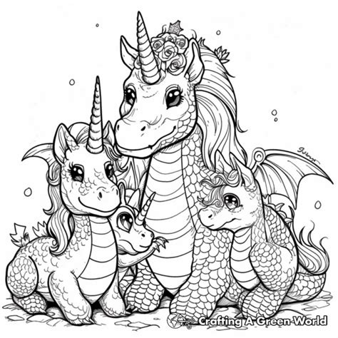 Unicorn Dragon Coloring Pages Free And Printable