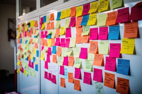 Sticky Notes On Chalkboard Flowchart Business Tasks Stock Illustration Illustration Of