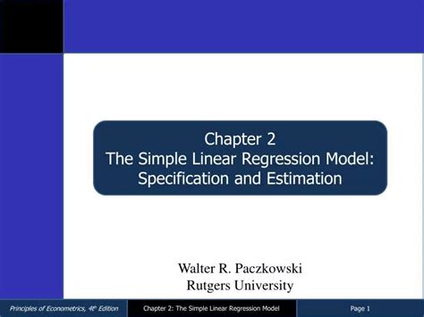 Ppt Chapter 2 The Simple Linear Regression Model Specification And