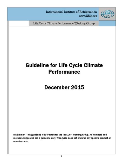 Guideline For Life Cycle Climate Performance 2015 Pdf
