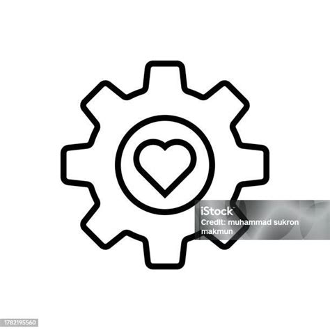 심장 기어 아이콘 일러스트 레이션 고립 된 벡터 기호 기호 3차원 형태에 대한 스톡 벡터 아트 및 기타 이미지 3차원 형태 가상현실 개발 Istock