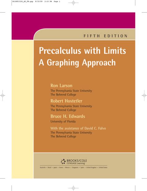Precalculus With Limits A Graphing Approach Th Edition