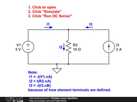 Multiple Linear Equations Circuitlab