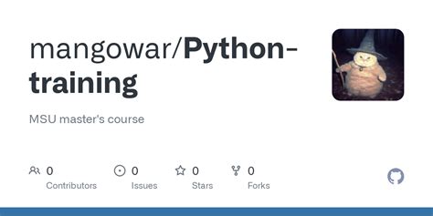 Github Mangowarpython Training Msu Masters Course
