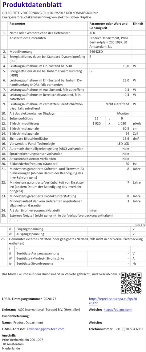 Aoc Gaming 24g4xed 24 Zoll Full Hd Monitor 180 Hz 1 Ms Freesync Prem G Sync Comp Hdr10