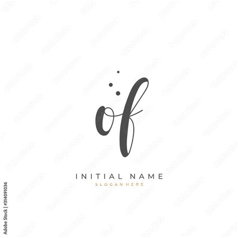 Handwritten Initial Letter O F OF For Identity And Logo Vector Logo Template With Handwriting