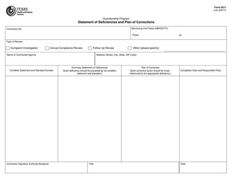 Form 5011 Fill Out Sign Online And Download Fillable Pdf Texas