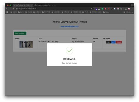 Tutorial Laravel 12 8 Edit Dan Update Data Ke Database — Santrikoding
