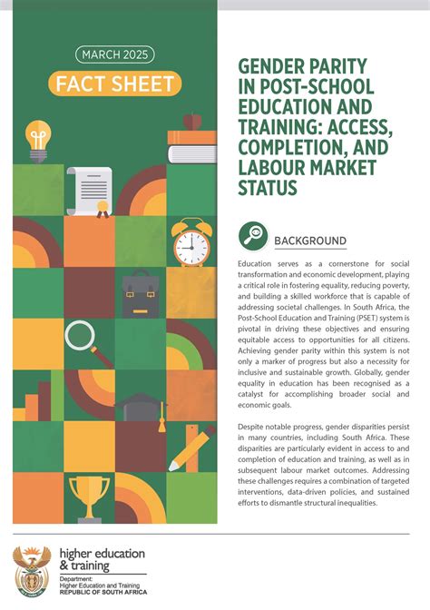 Gender Parity In Post School Education And Training Access Completion