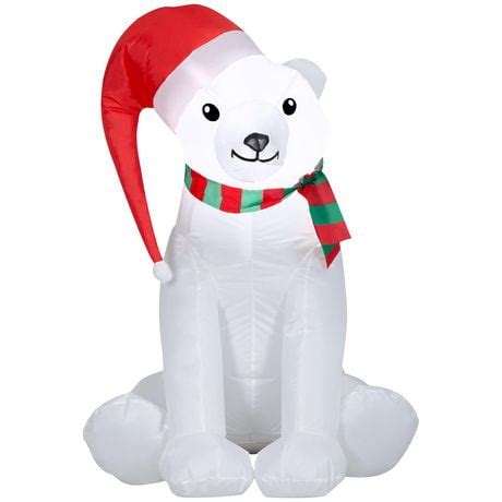 Airblown Sitting Polar Bear Wsanta Hat Sm Walmart Canada