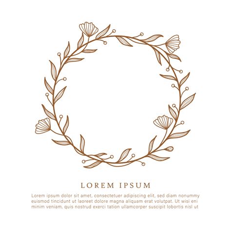 Simple Floral Wreath Decorativeround Frame Floral Logo 13762380 Vector Art At Vecteezy