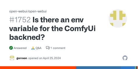 Is There An Env Variable For The Comfyui Backned · Open Webui Open