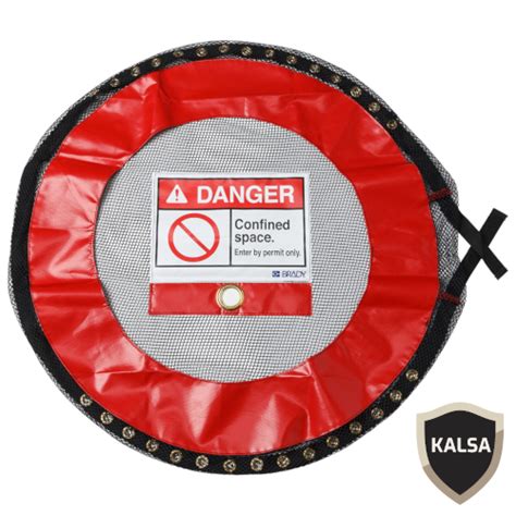 151053 Black And Red Confined Space Safety Covers Ventilated Lockable