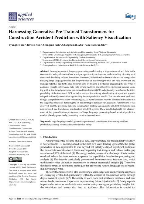 Pdf Harnessing Generative Pre Trained Transformers For Construction Accident Prediction With