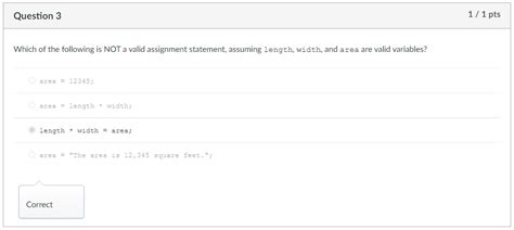 Solved Which Of The Following Is Not A Valid Assignment