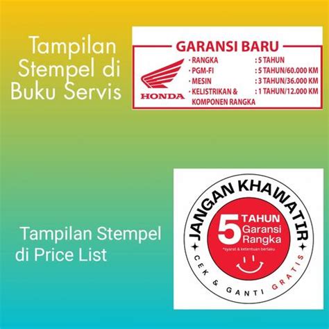 Jual Stempel Garansi Motor Honda Kota Bogor Bos Kredit Tokopedia