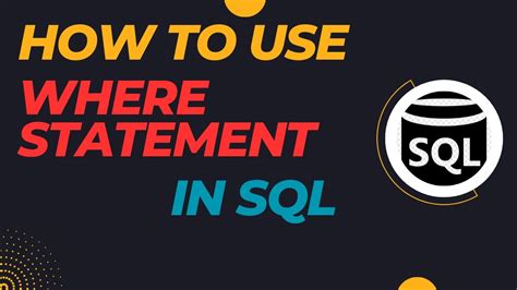 How To Use Where Statement In Sql Ms Access Youtube