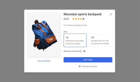Bootstrap Ecommerce Blocks Modals Popups