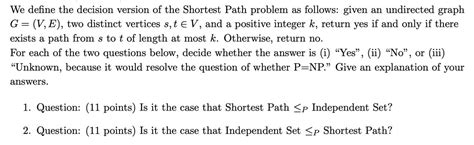 [solved] we define the decision version of the sho solutioninn