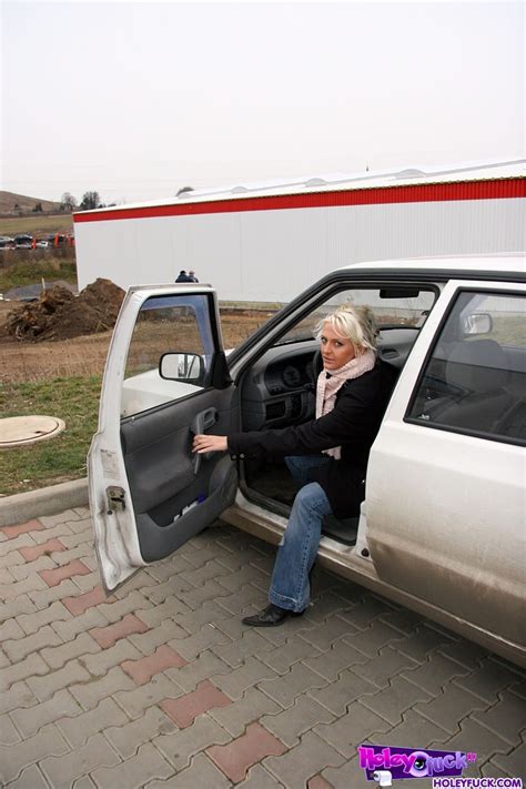 Blonde Gets Surprised With A Cock Trough The Toilet Wall Porn Pictures