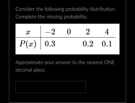 Solved Consider The Following Probability Distribution Chegg