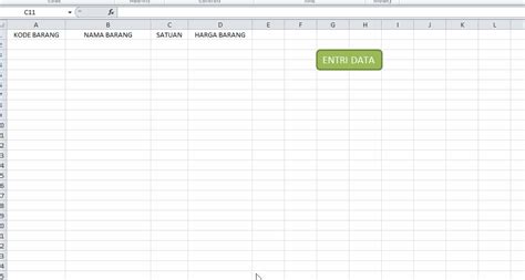 Aplikasi Komputer Membuat Form Isian Data Entri Data Barang VBA Excel