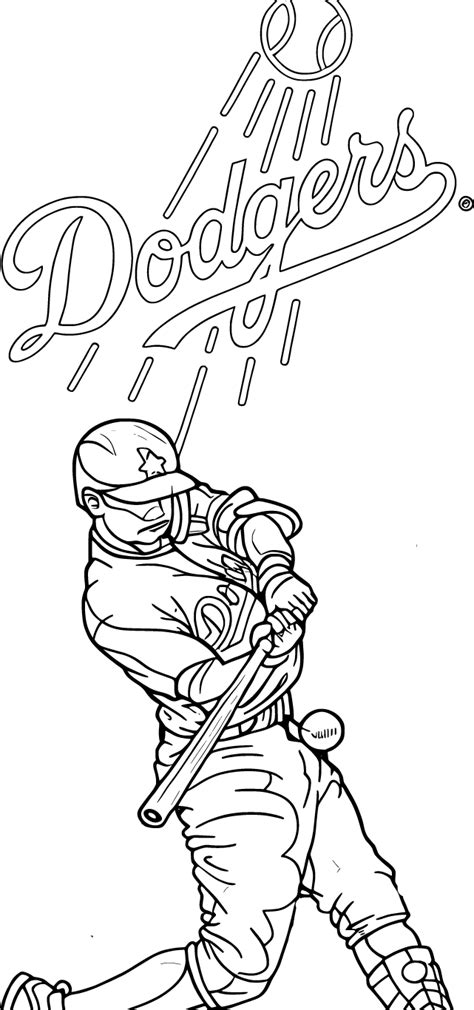 Los Angeles Dodgers Coloring Pages Printable Planet